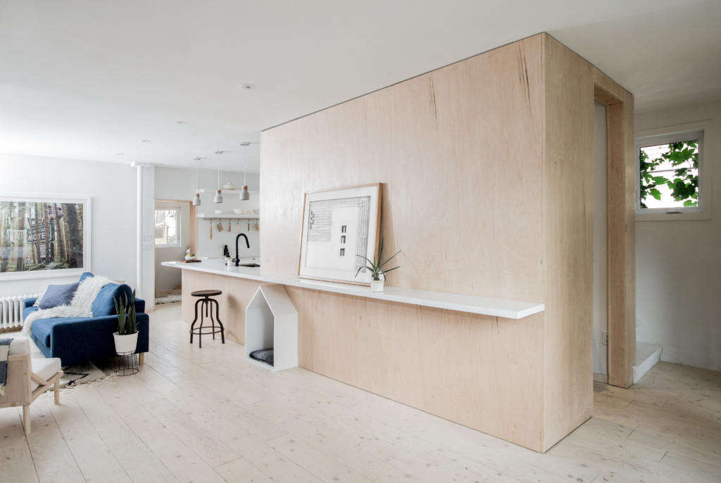 An Open Kitchen Design with a Built-In Dog House, Ikea Cabinets, Too