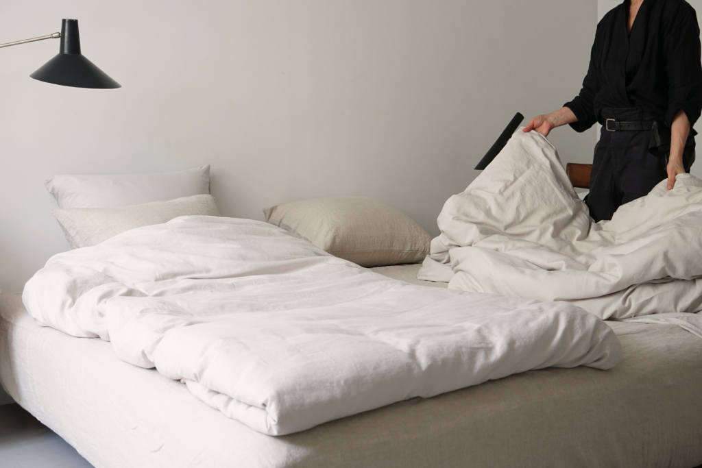 Insomnia Cure: Mine and Yours Duvets on One Bed