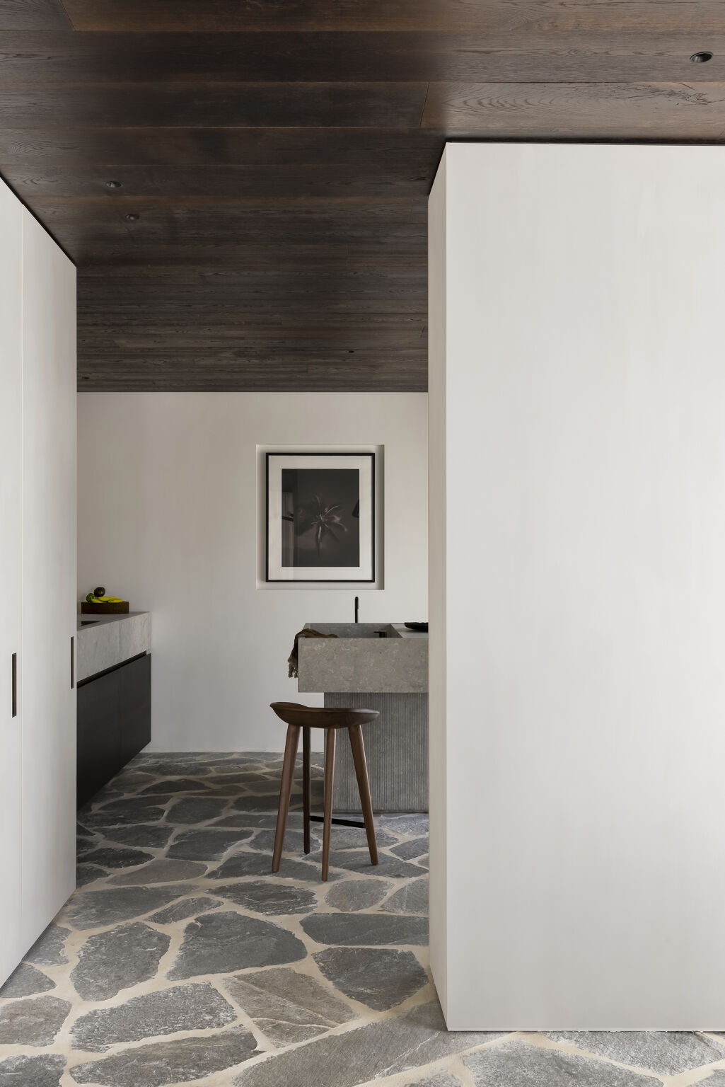 A Modern Minimalist Belgian Kitchen in a Boutique Guesthouse