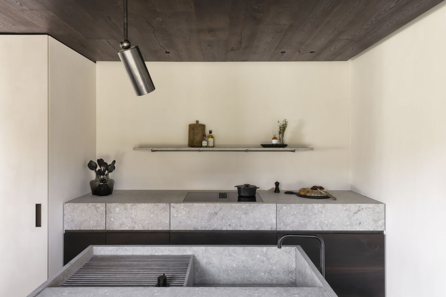 A Modern Minimalist Belgian Kitchen in a Boutique Guesthouse