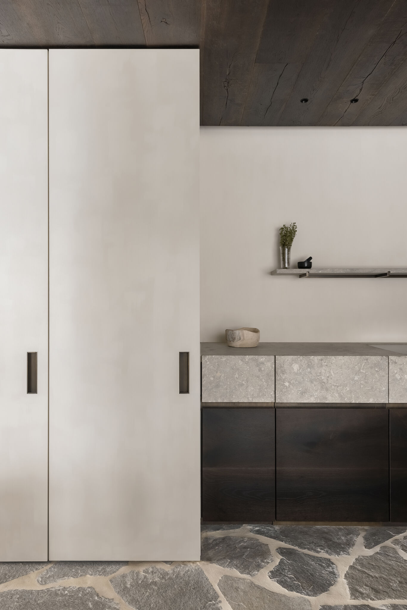 A Modern Minimalist Belgian Kitchen in a Boutique Guesthouse