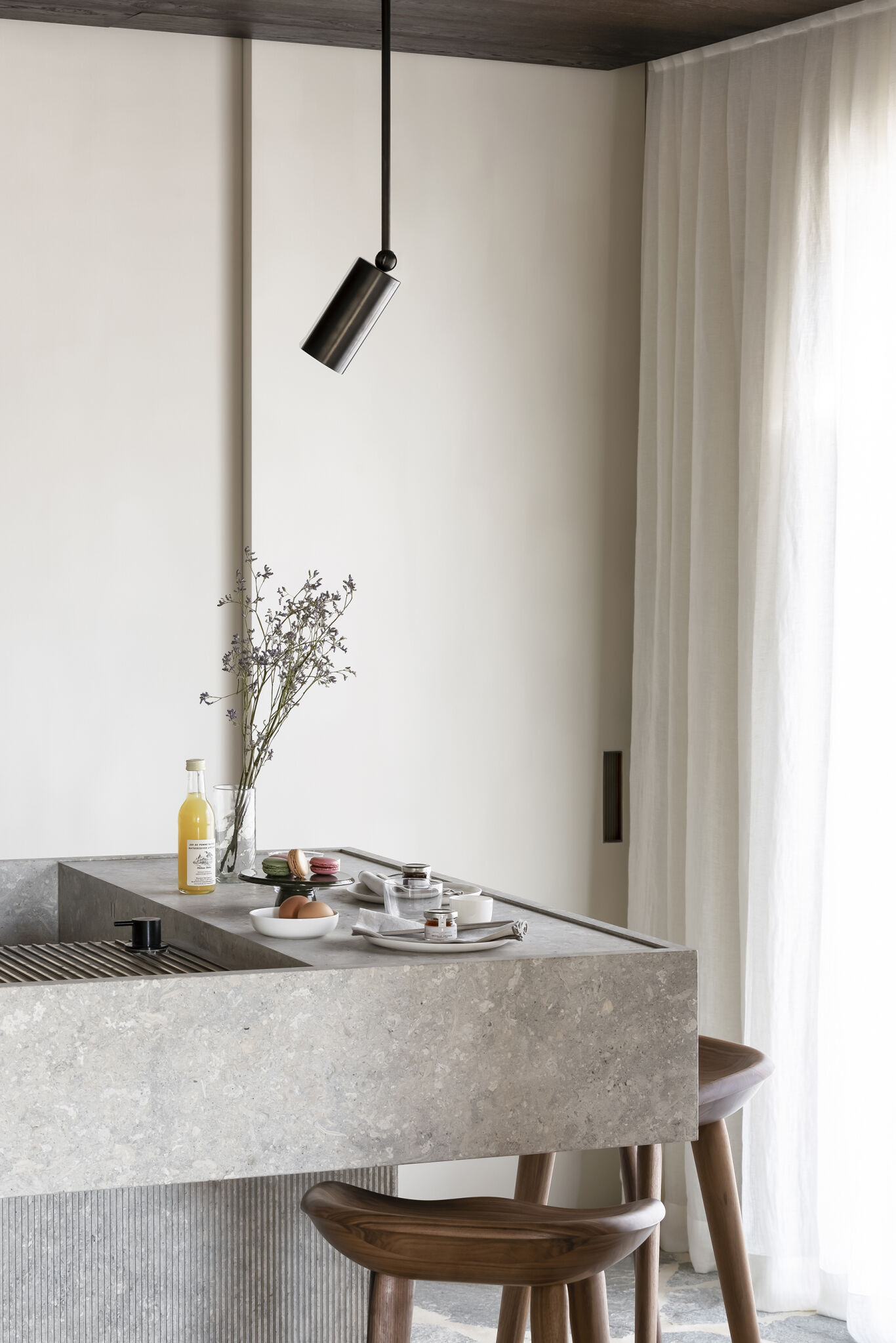 A Modern Minimalist Belgian Kitchen in a Boutique Guesthouse