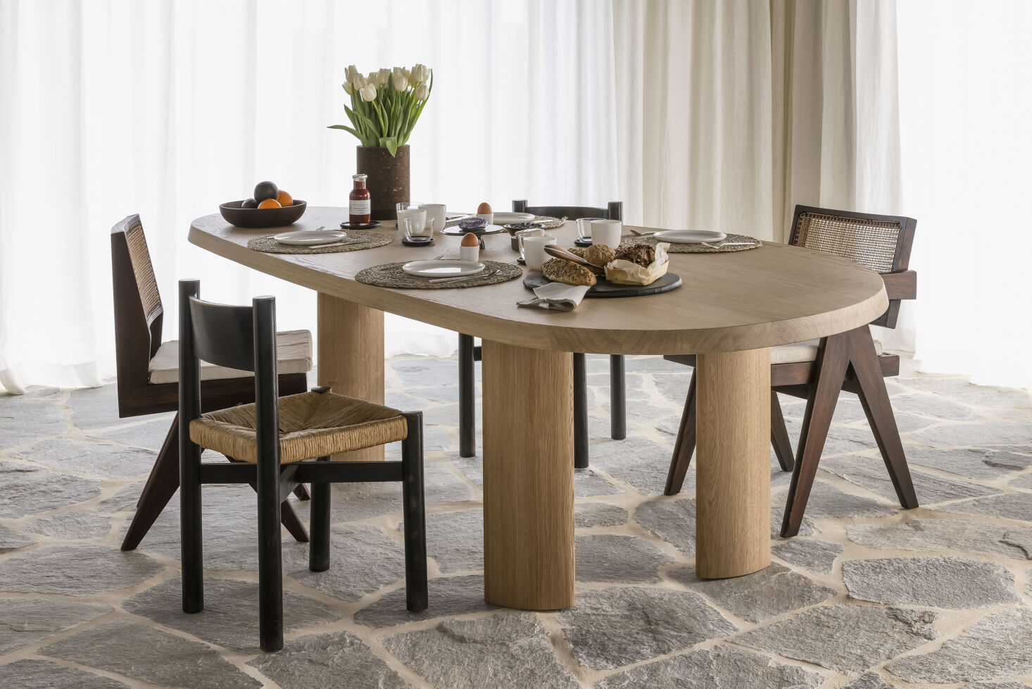 A Modern Minimalist Belgian Kitchen in a Boutique Guesthouse