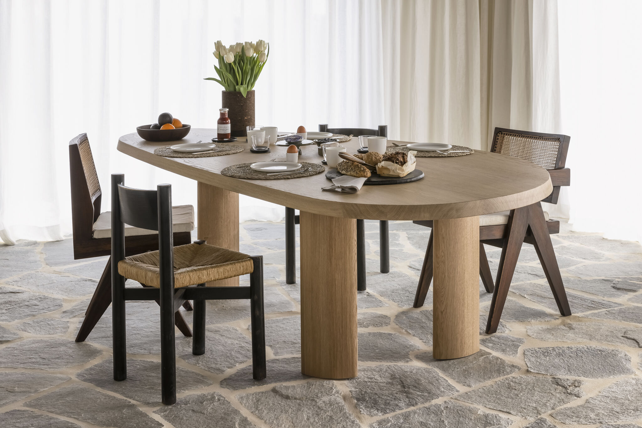 A Modern Minimalist Belgian Kitchen in a Boutique Guesthouse