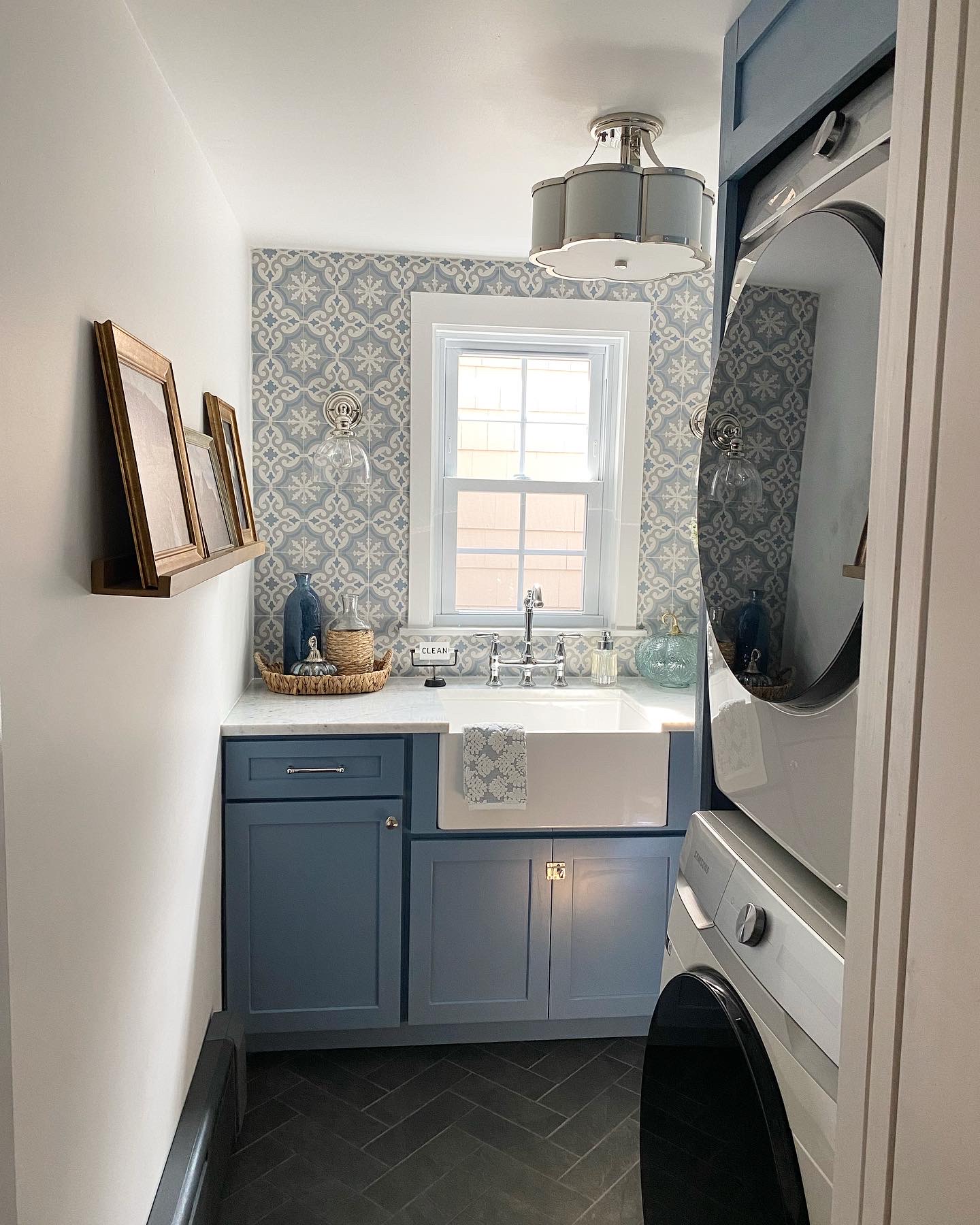 Shades of Blue: An Instagrammer’s Redone Laundry Room, Color Matching ...