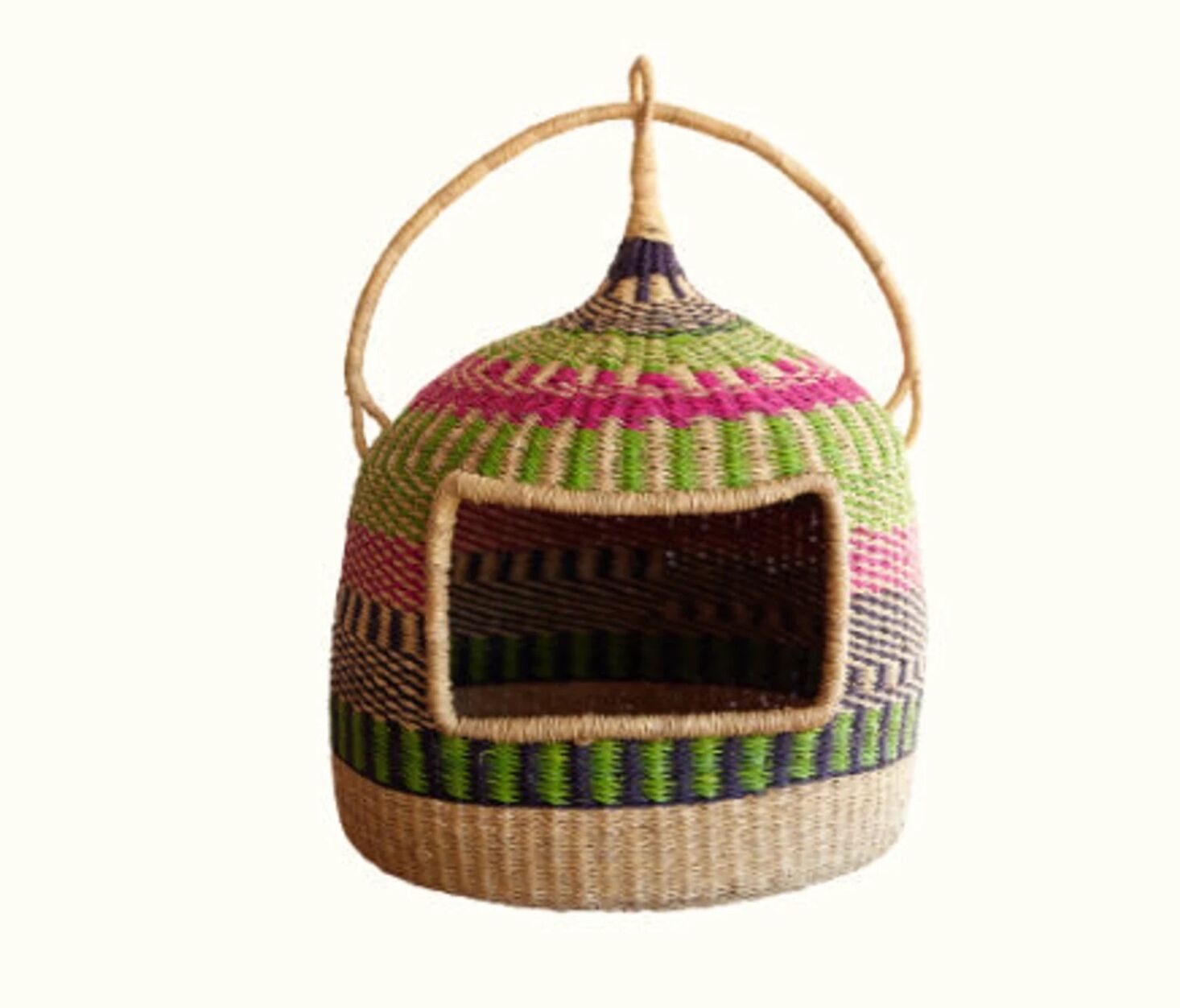 Woven Pet Huts for Cats and Dogs Made in Ghana, West Africa