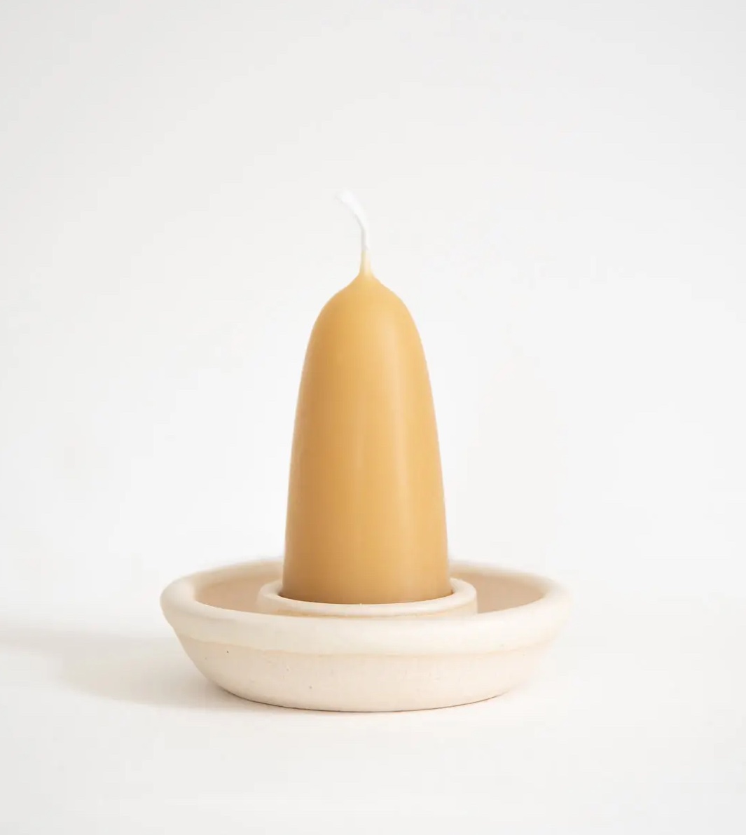 Stumpy Beeswax Candles and Companion Candleholders Trend Alert