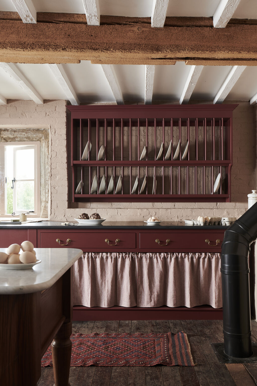 Kitchen of the Week: Burgundy Meets Blush in the English Countryside ...