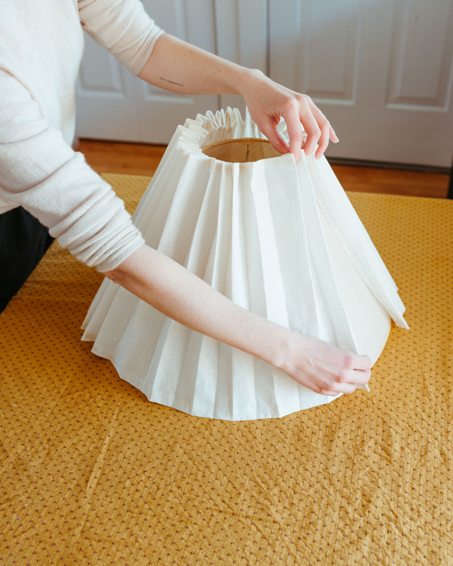 DIY: Pleated Lampshades (With Embroidered Surprises), Budget Edition ...