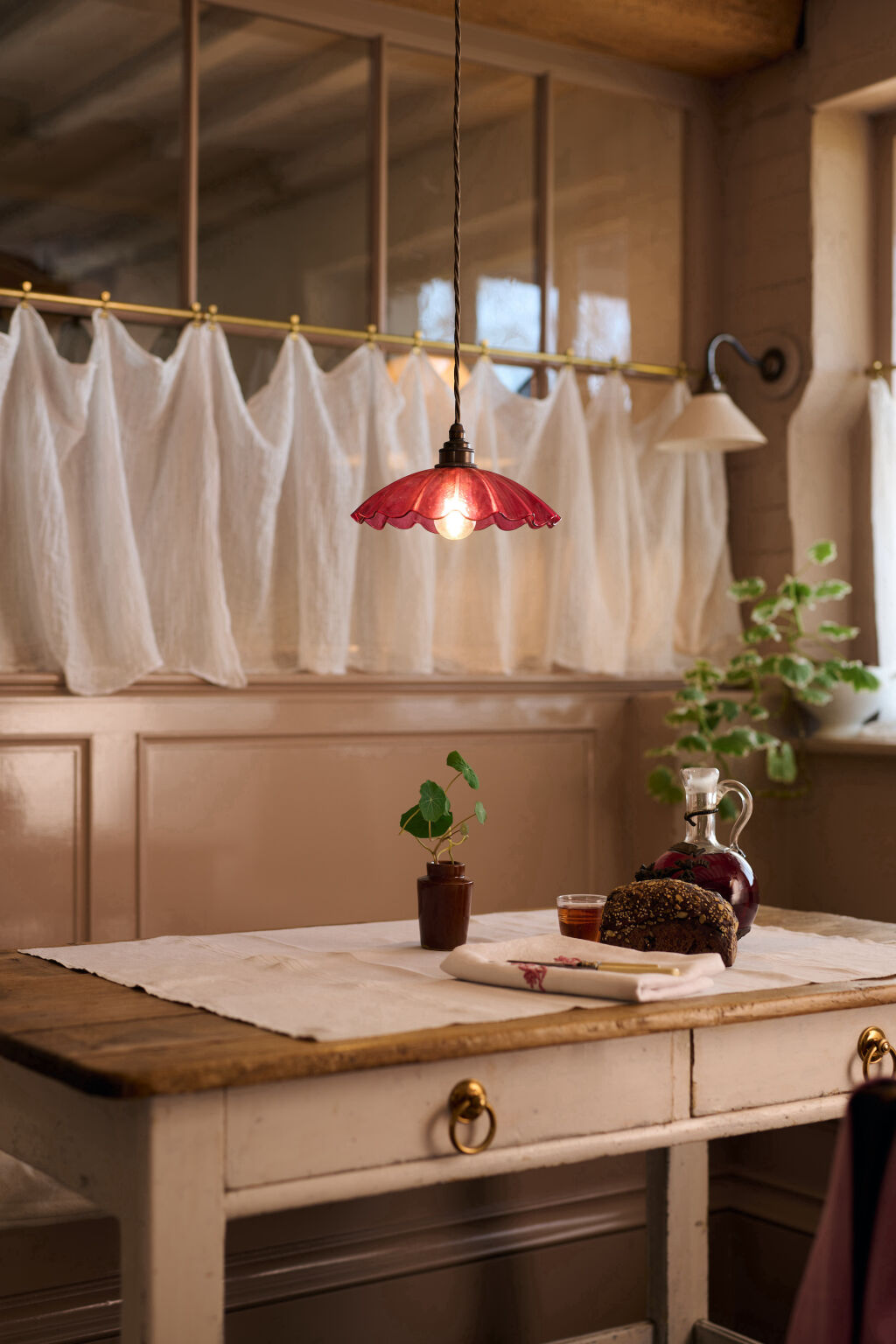 Granny Chic Frilly Glass Pendant Lights, New and Vintage