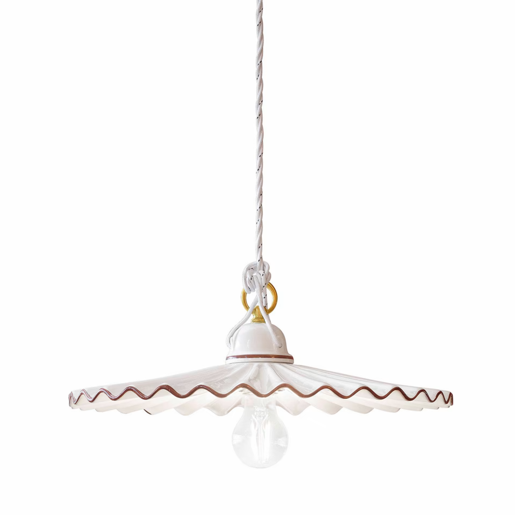 Granny Chic Frilly Glass Pendant Lights, New and Vintage