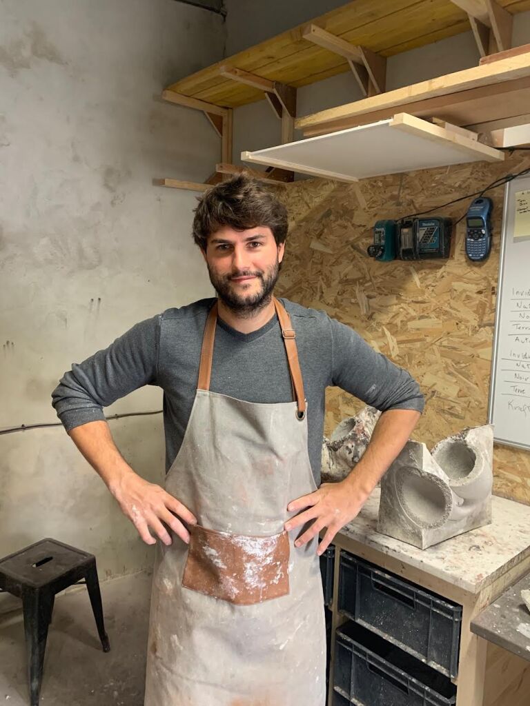 Creative Reuse: Papier Mache Table Lamps by Henri Dejeant