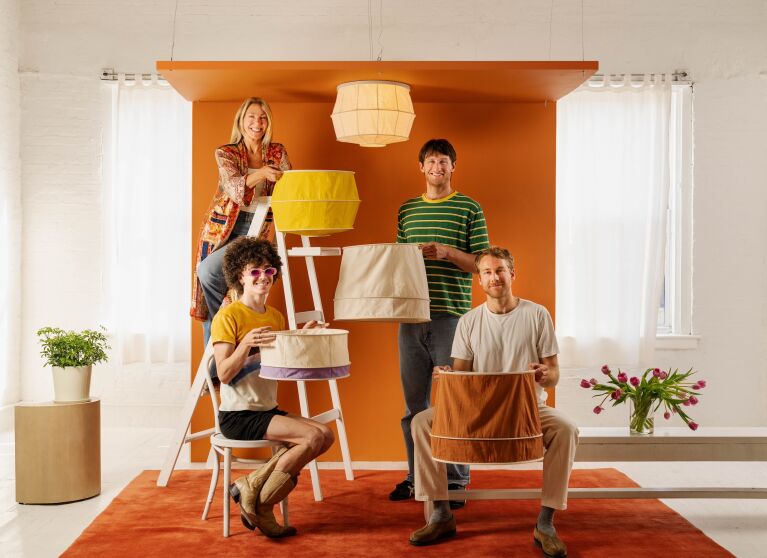 Cotton Shades for Upgrading Overhead Light Fixtures from Tulip