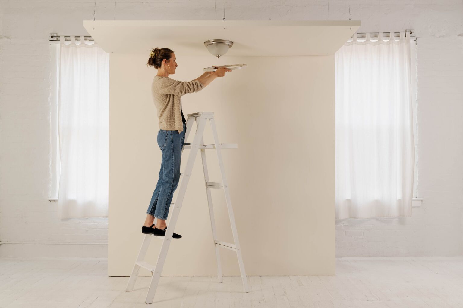 Cotton Shades for Upgrading Overhead Light Fixtures from Tulip
