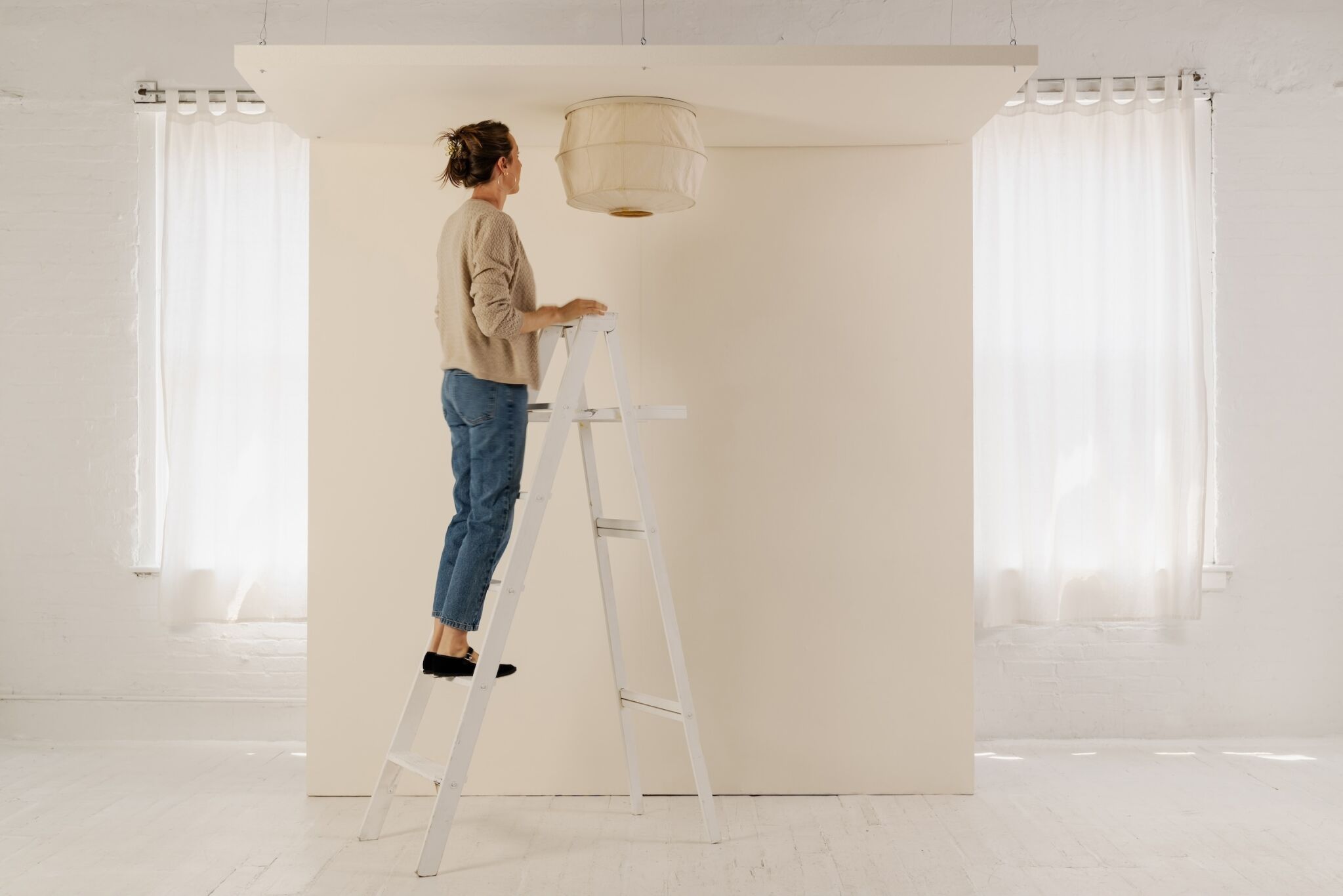 Cotton Shades for Upgrading Overhead Light Fixtures from Tulip