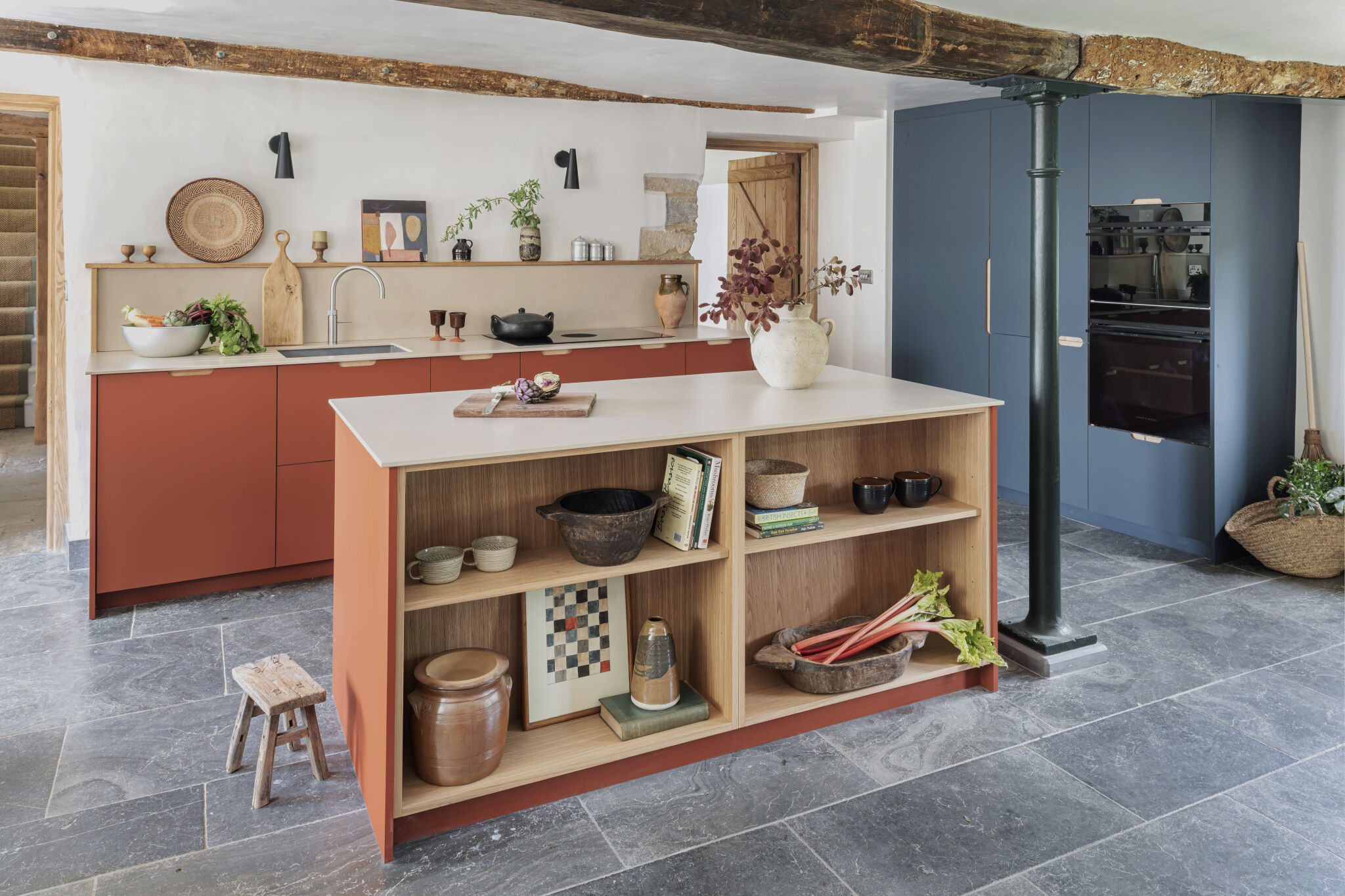 Inside a Medieval English Home With a Colorful, New Kitchen
