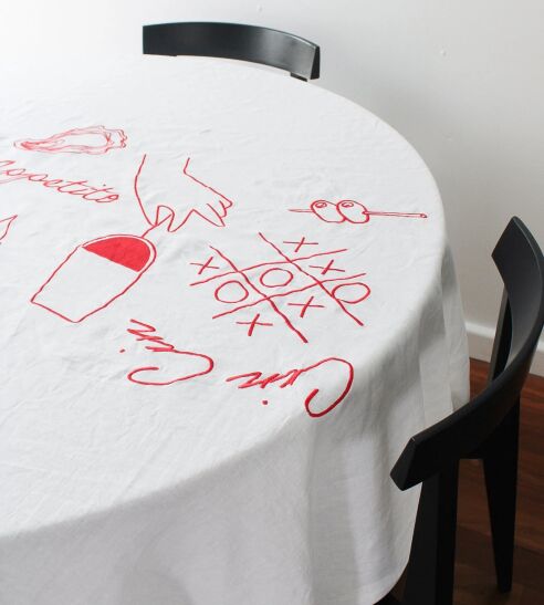 Embroidered Tablecloths with Whimsical Drawings: Our Five Favorites