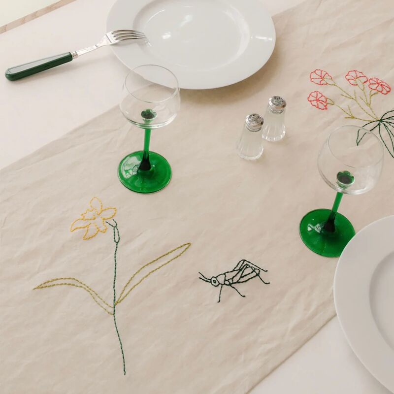 Embroidered Tablecloths with Whimsical Drawings: Our Five Favorites