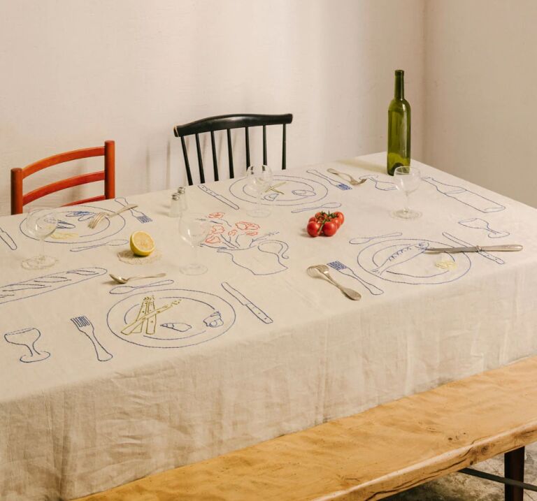 Embroidered Tablecloths with Whimsical Drawings: Our Five Favorites
