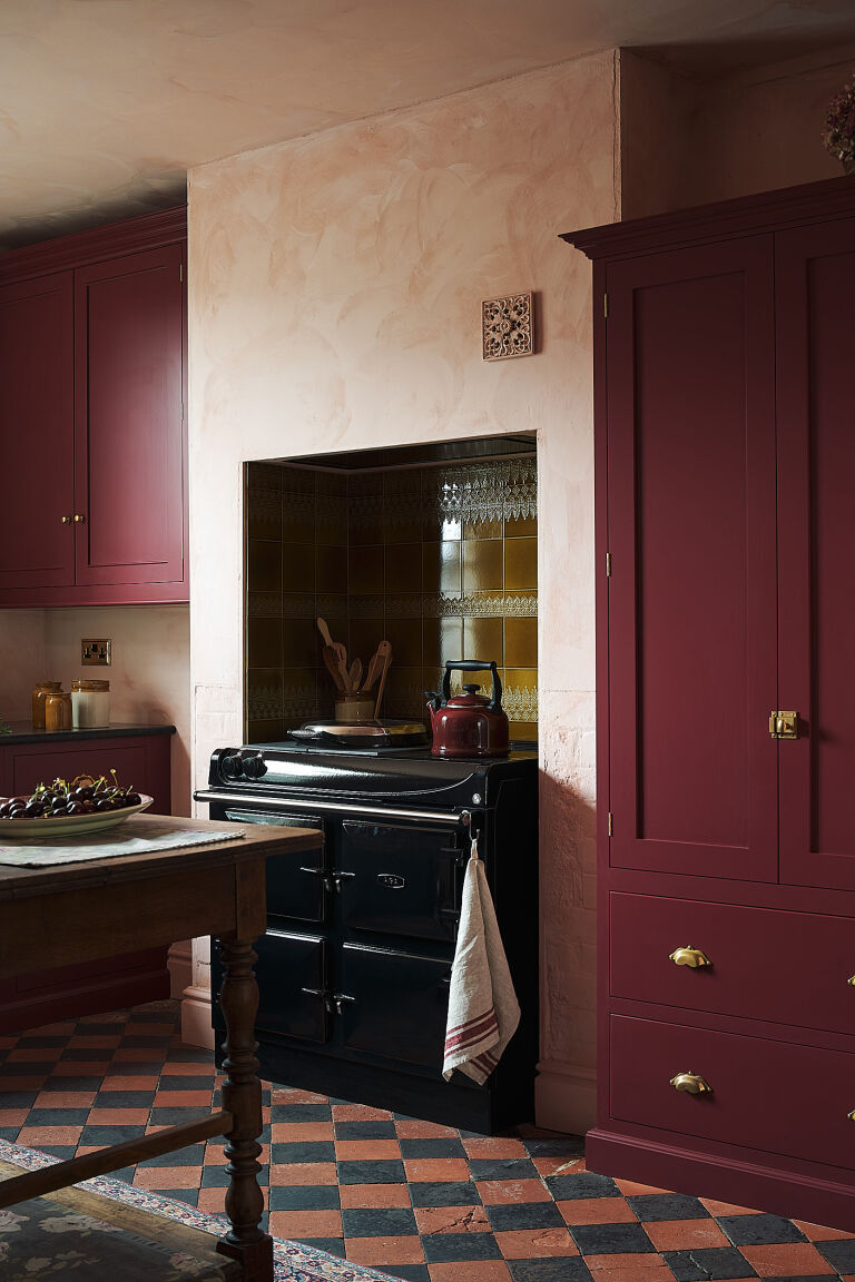 Red, Pink, and Lace in a deVOL Kitchen in the English Countryside